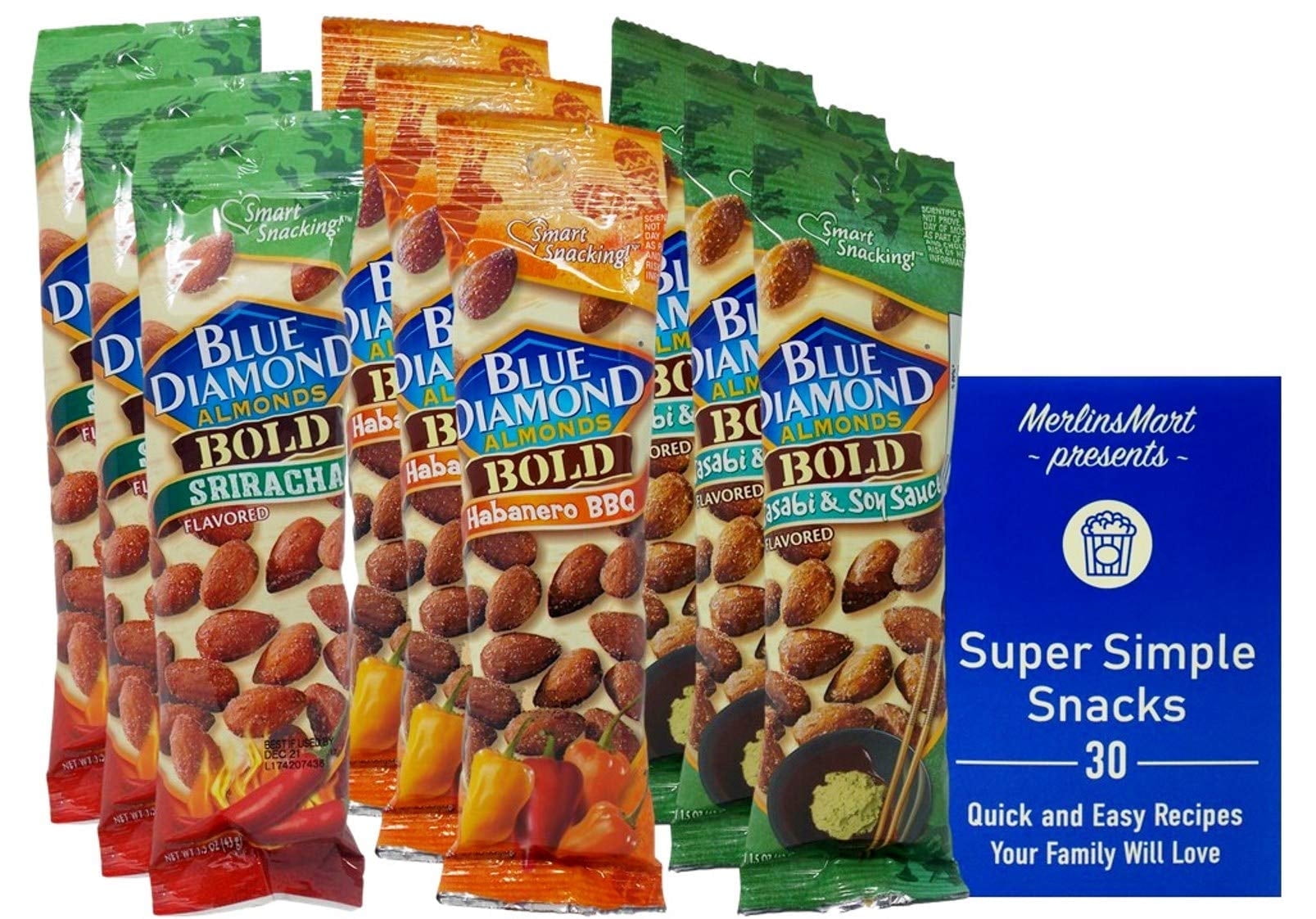 Blue Diamond Almonds Bold 3 Flavor 9 Individual Pack Sampler - (3) Each ...