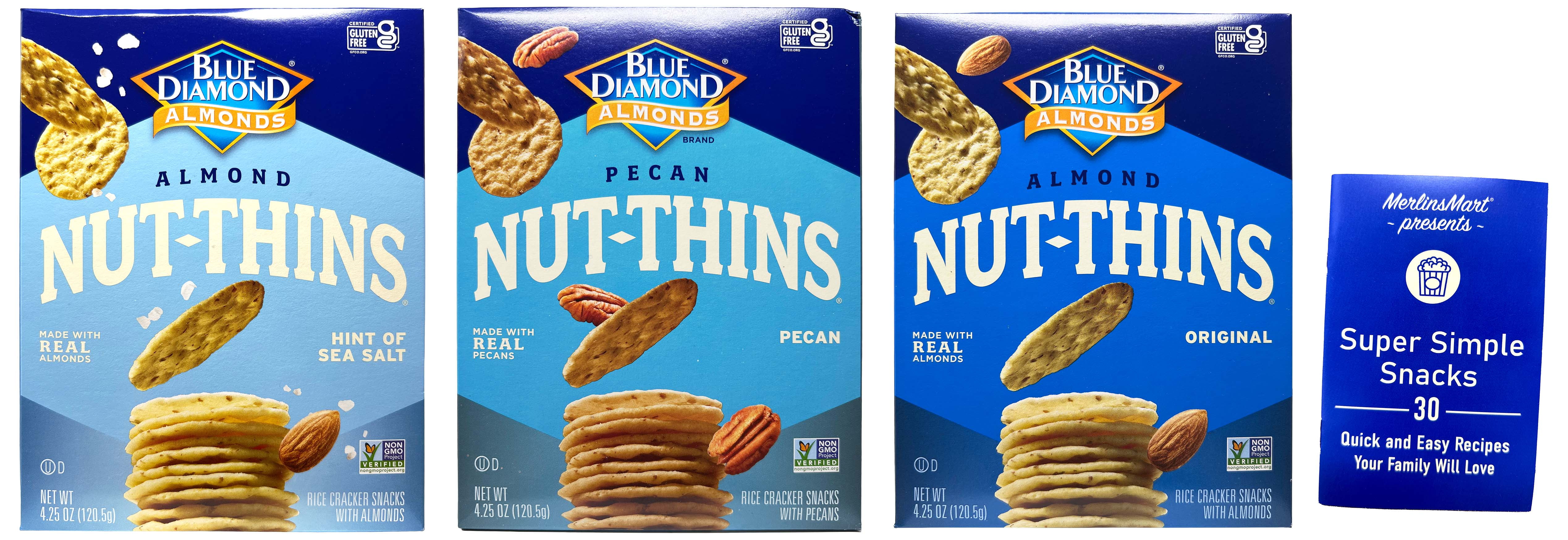 Blue Diamond Nut-Thins Gluten-Free Crackers 3 Flavor Variety (1) Each ...