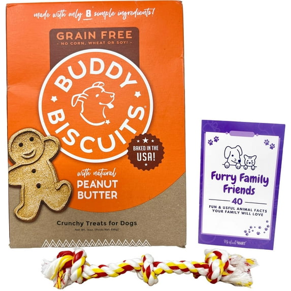 Buddy Biscuits Grain Free Crunchy Dog Treats Peanut Butter (14 Ounces ...