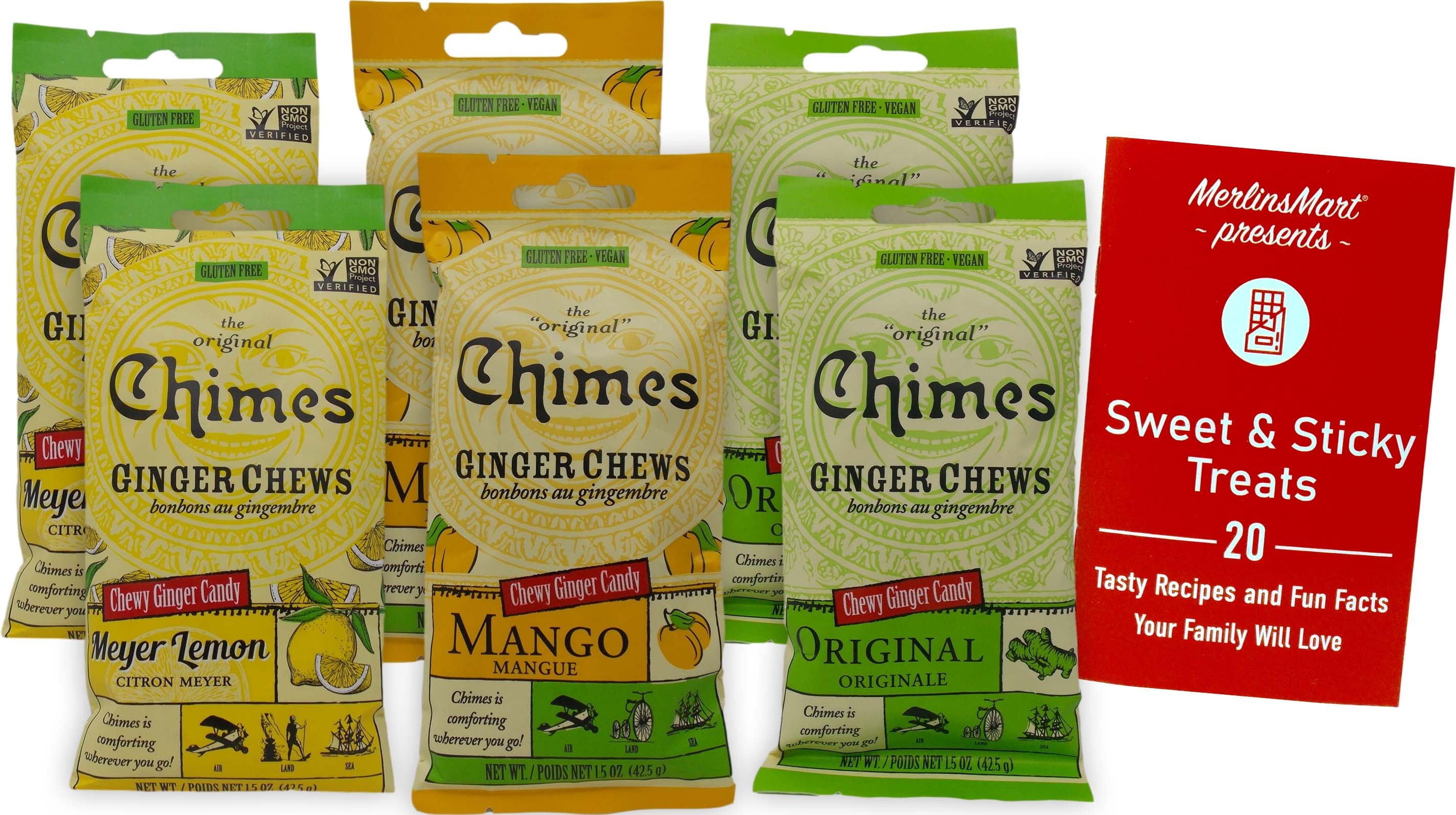 MerlinsMart Zine + Chimes Ginger Chews 3 Flavors (2) each: Mango ...