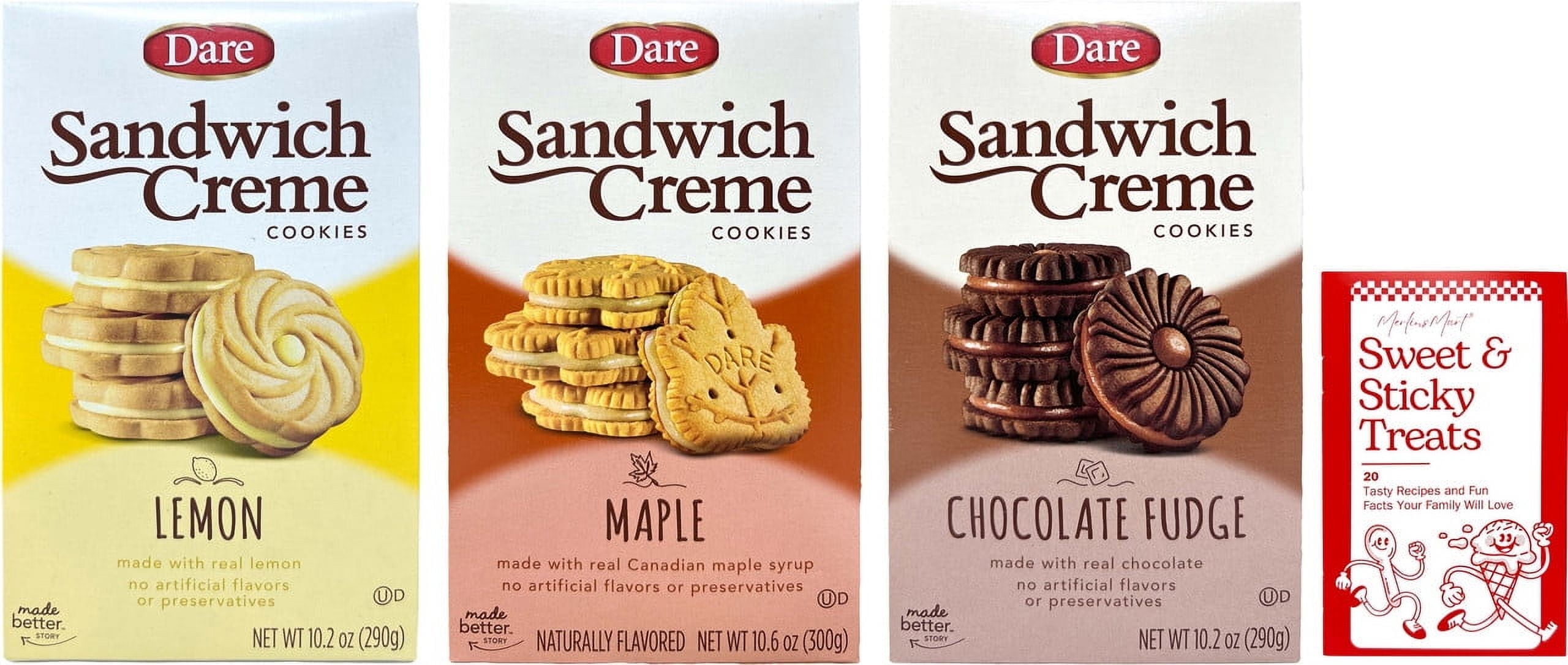 Dare Sandwich Creme Cookies 3 Flavor Variety (1) each: Lemon, Maple ...