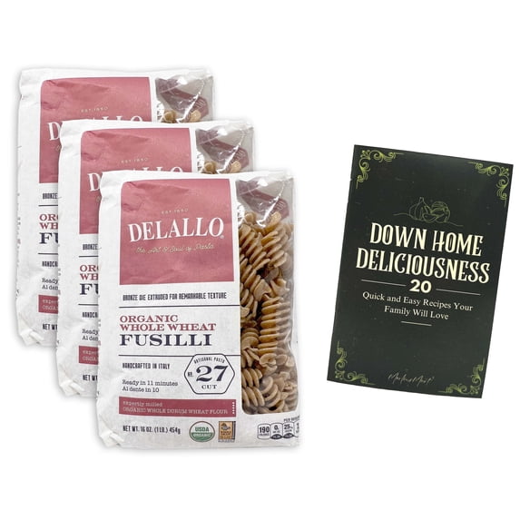 Organic Whole Wheat Italian Pasta | Fusilli No. 27 | 3 Count ...