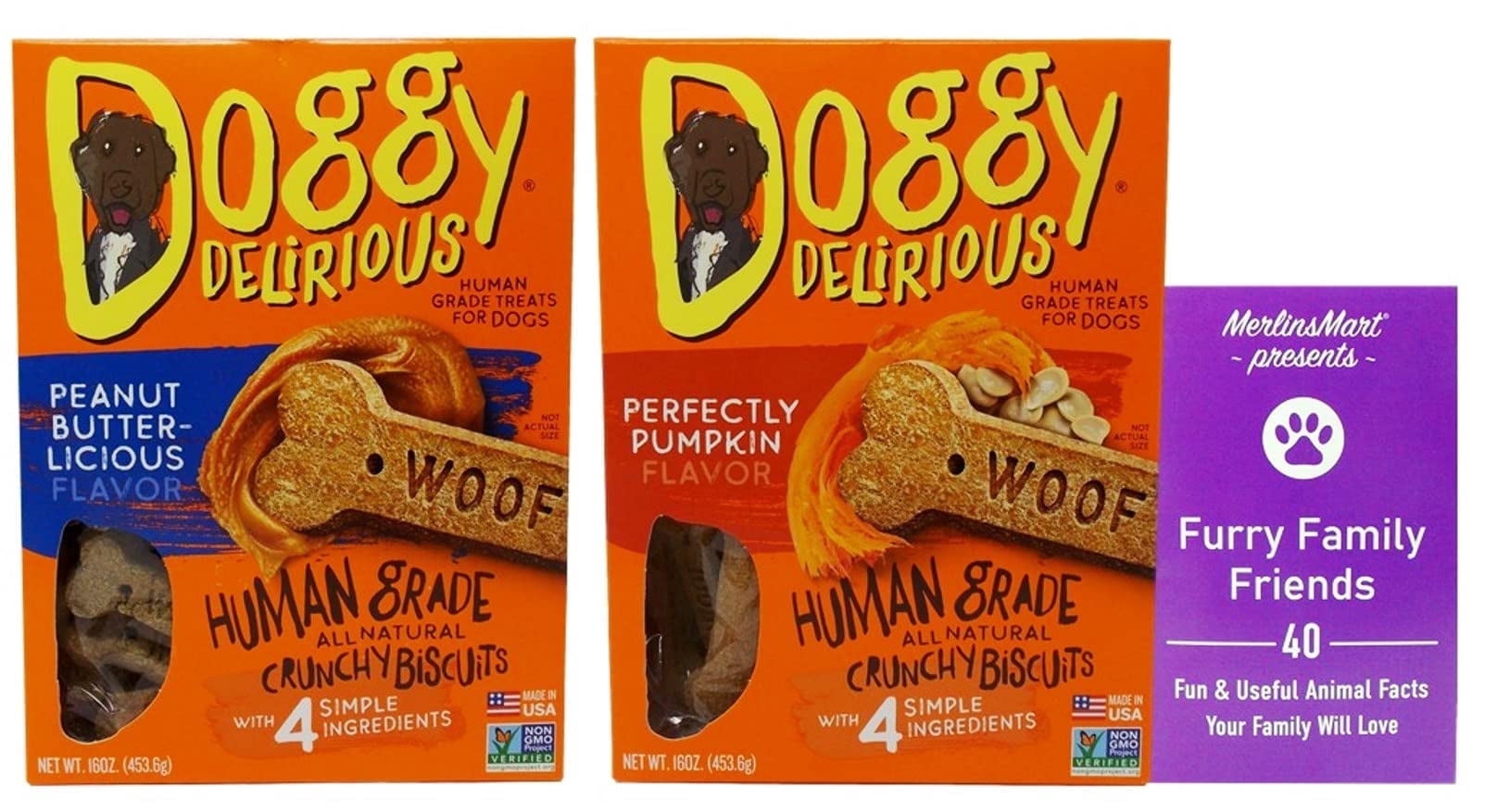 Doggy Delirious Human Grade Crunchy Dog Bones Biscuits Treats 2 Flavors ...