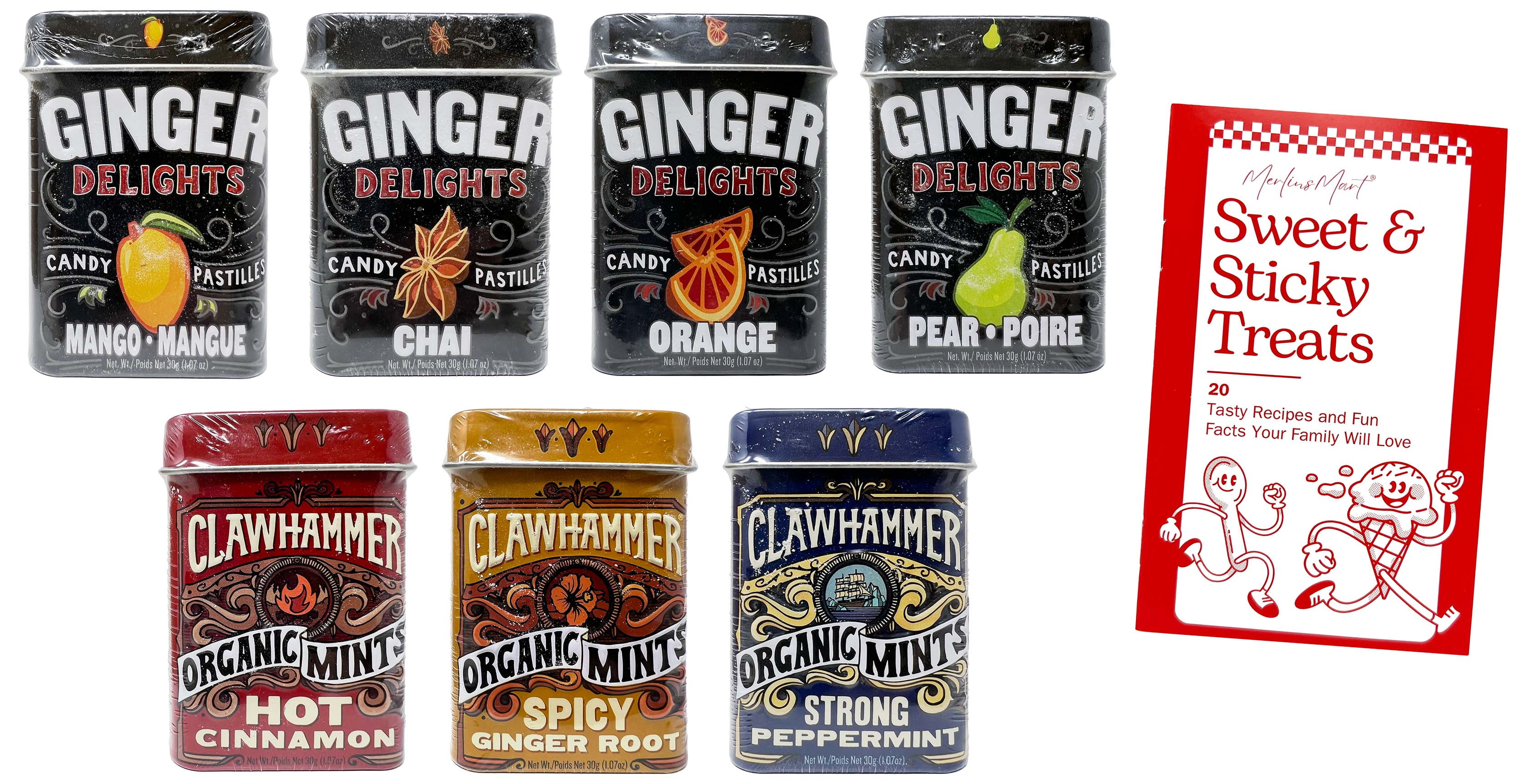 Ginger Delights and Clawhammer Mints 7 Flavor Variety (1) Each: Spicy ...