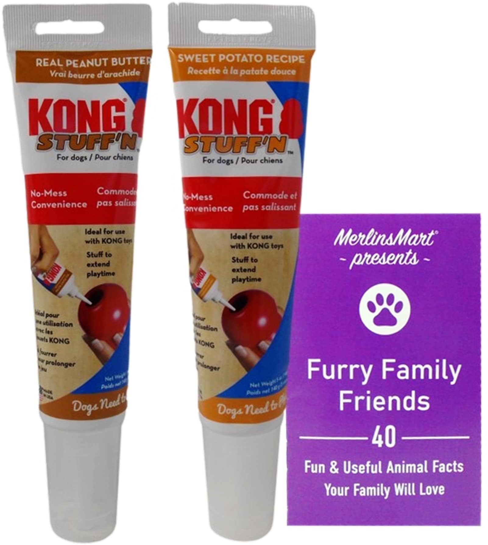 Kong Stuff'N Dog Toy Fill Tubes 2 Flavors - (1) Each: Real Peanut ...