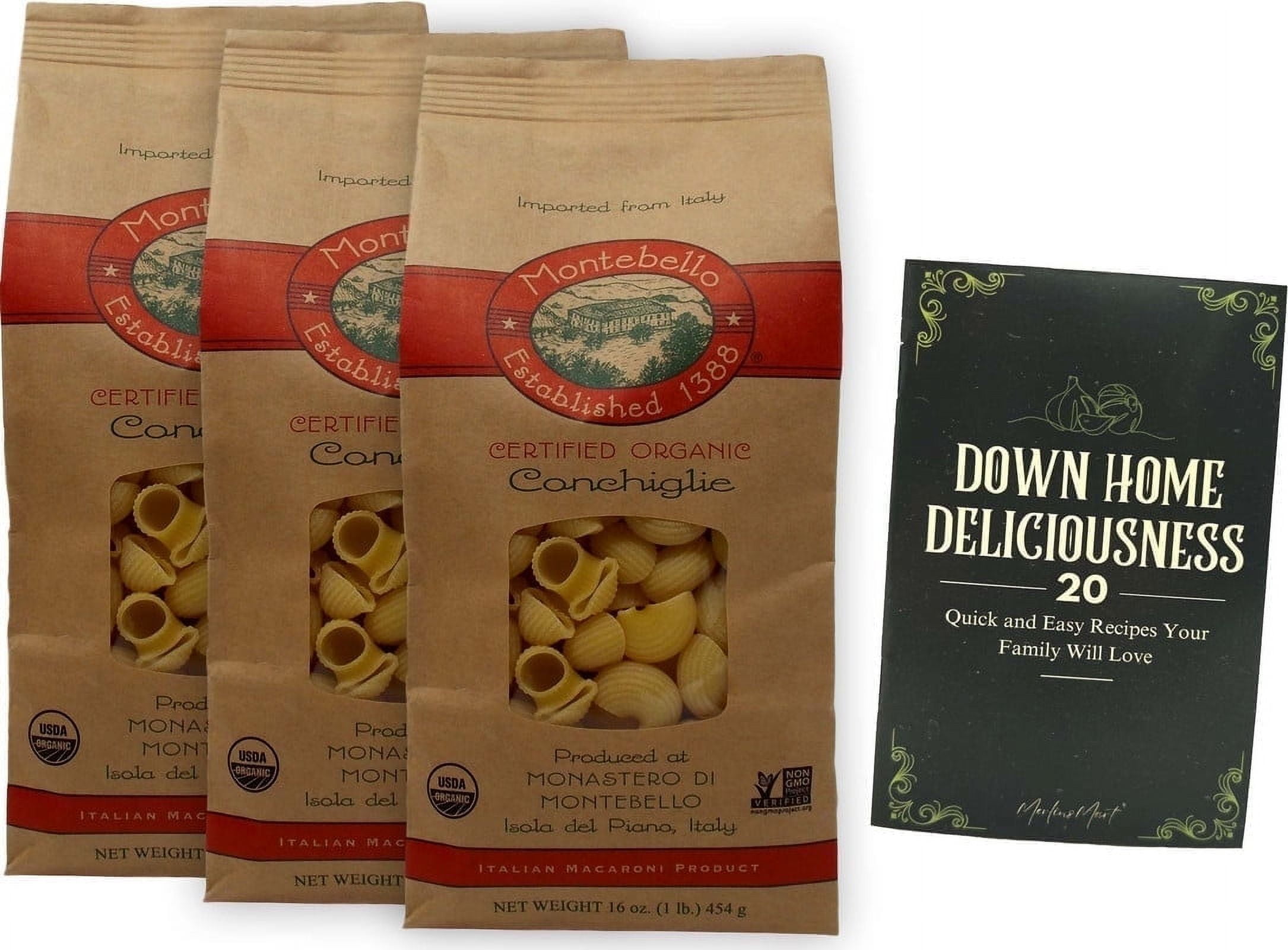 Montebello Organic Italian Pasta | Conchiglie (16 Ounces) | 3 Count ...