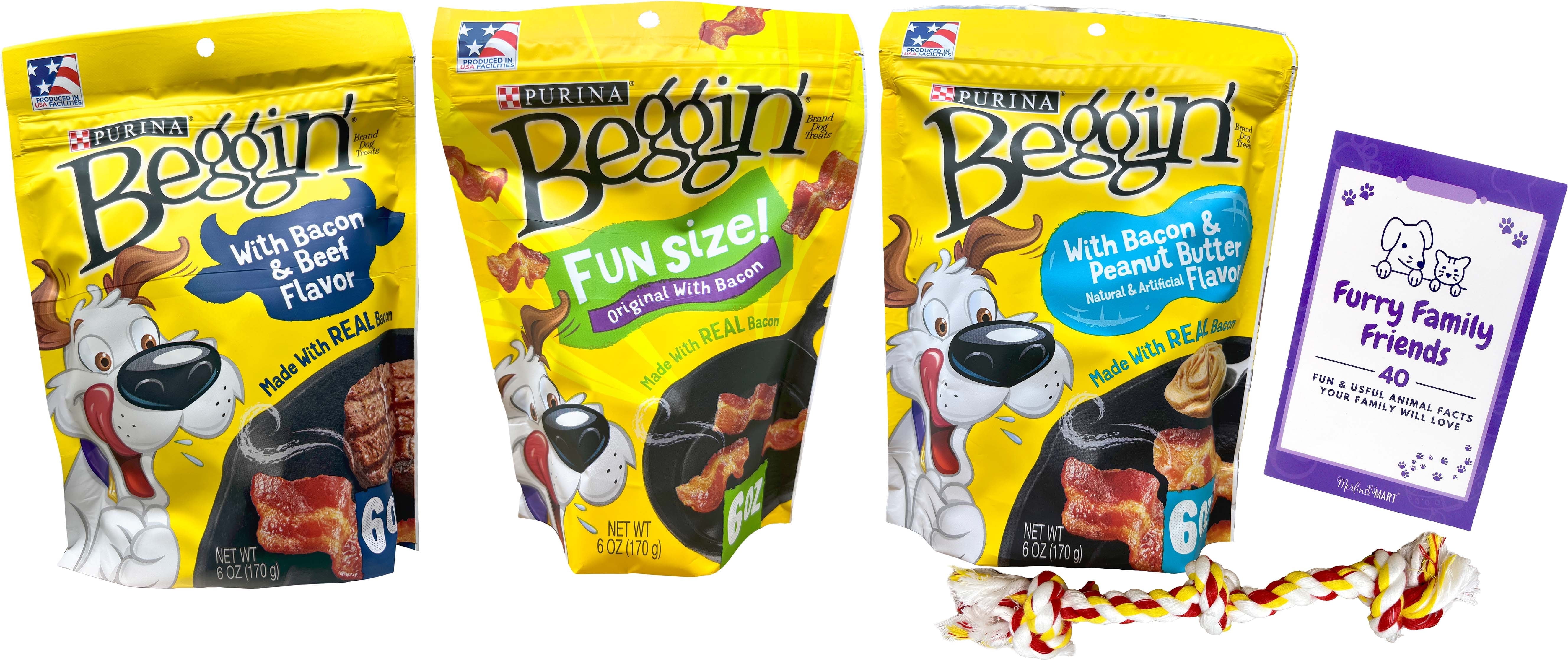 Purina Beggin' Strips Dog Treats (1) Each: Bacon Beef, Fun Size ...