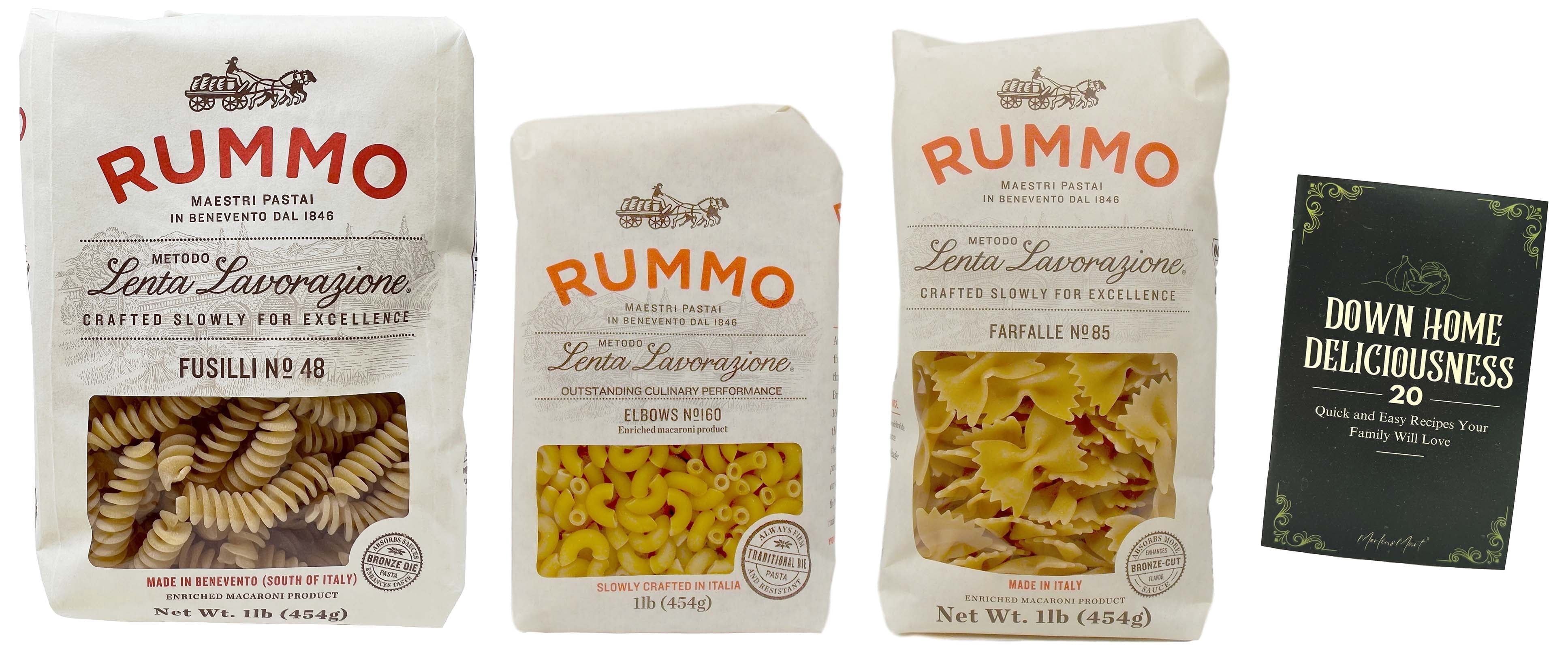 Rummo Imported Italian Pasta Variety Pack, Elbows, Farfalle & Fusilli ...
