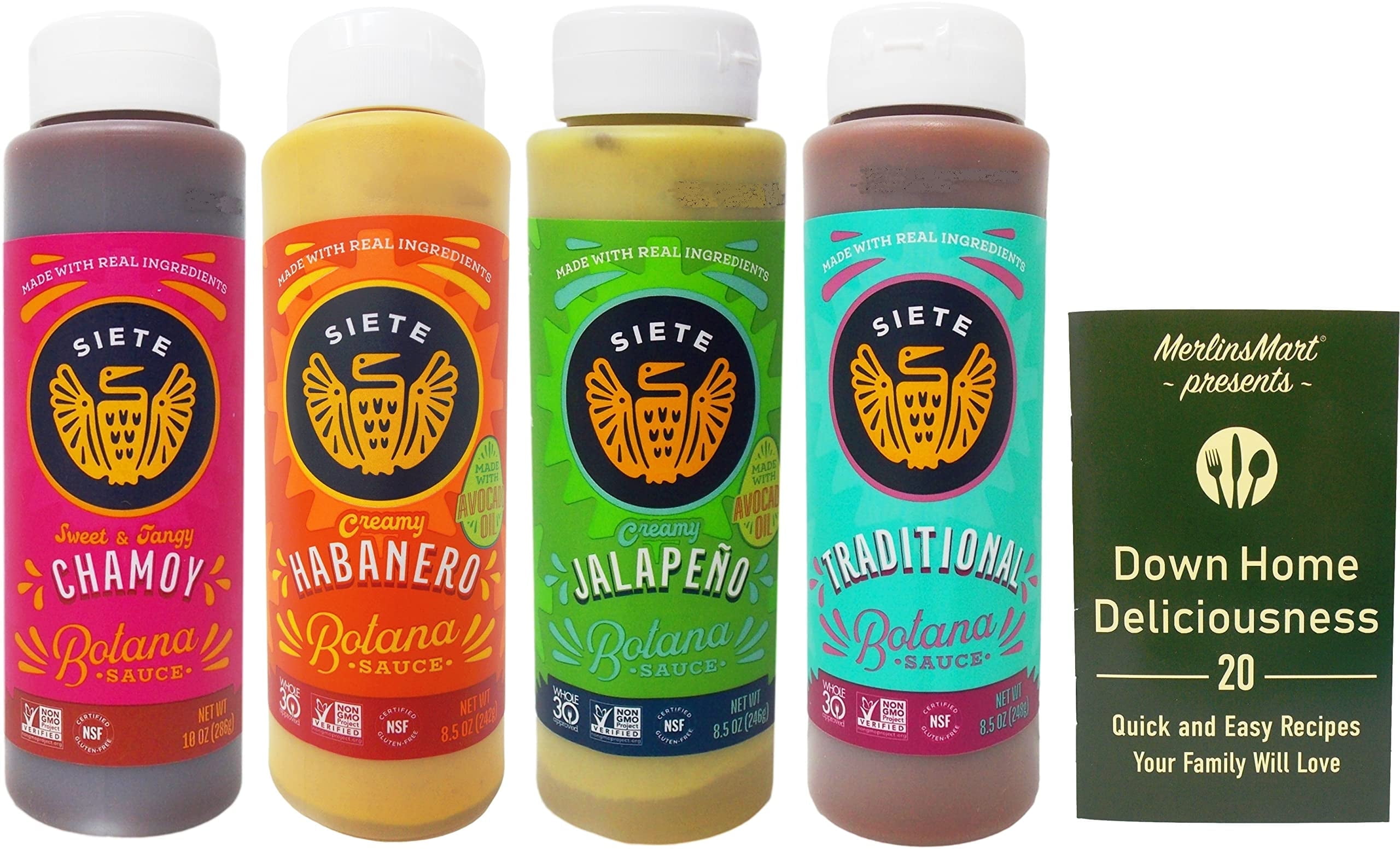Siete Botana Sauce 4 Flavors (1) Each: Traditional, Creamy Habanero ...
