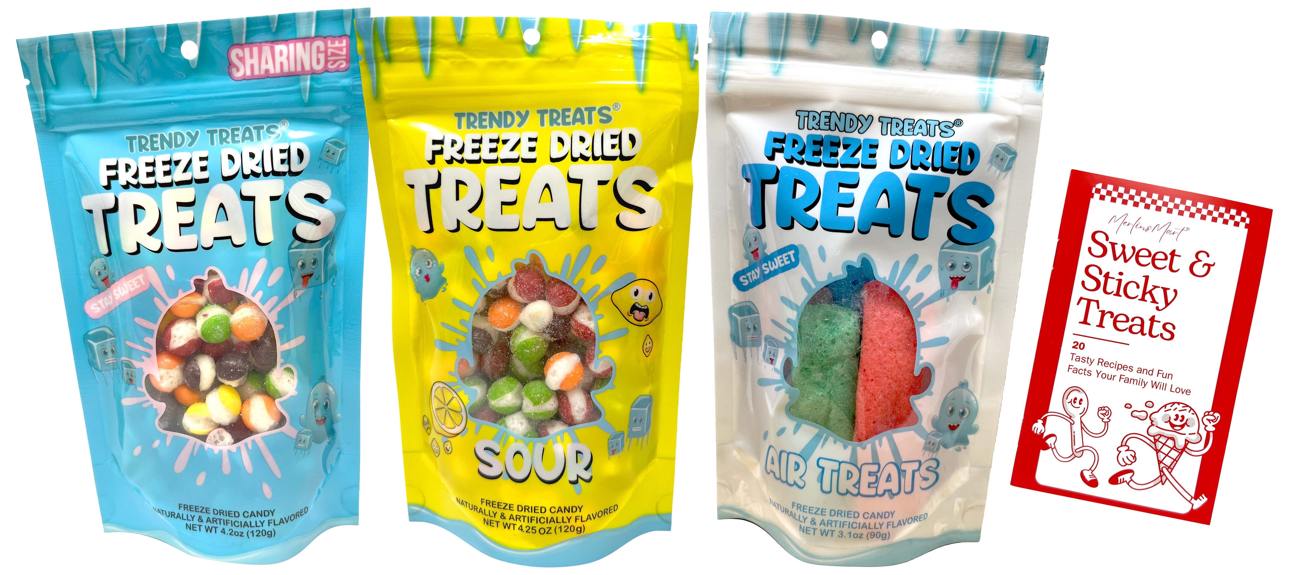 Trendy Treats Freeze Dried Candy Variety (1) each: Original, Sour, Air ...