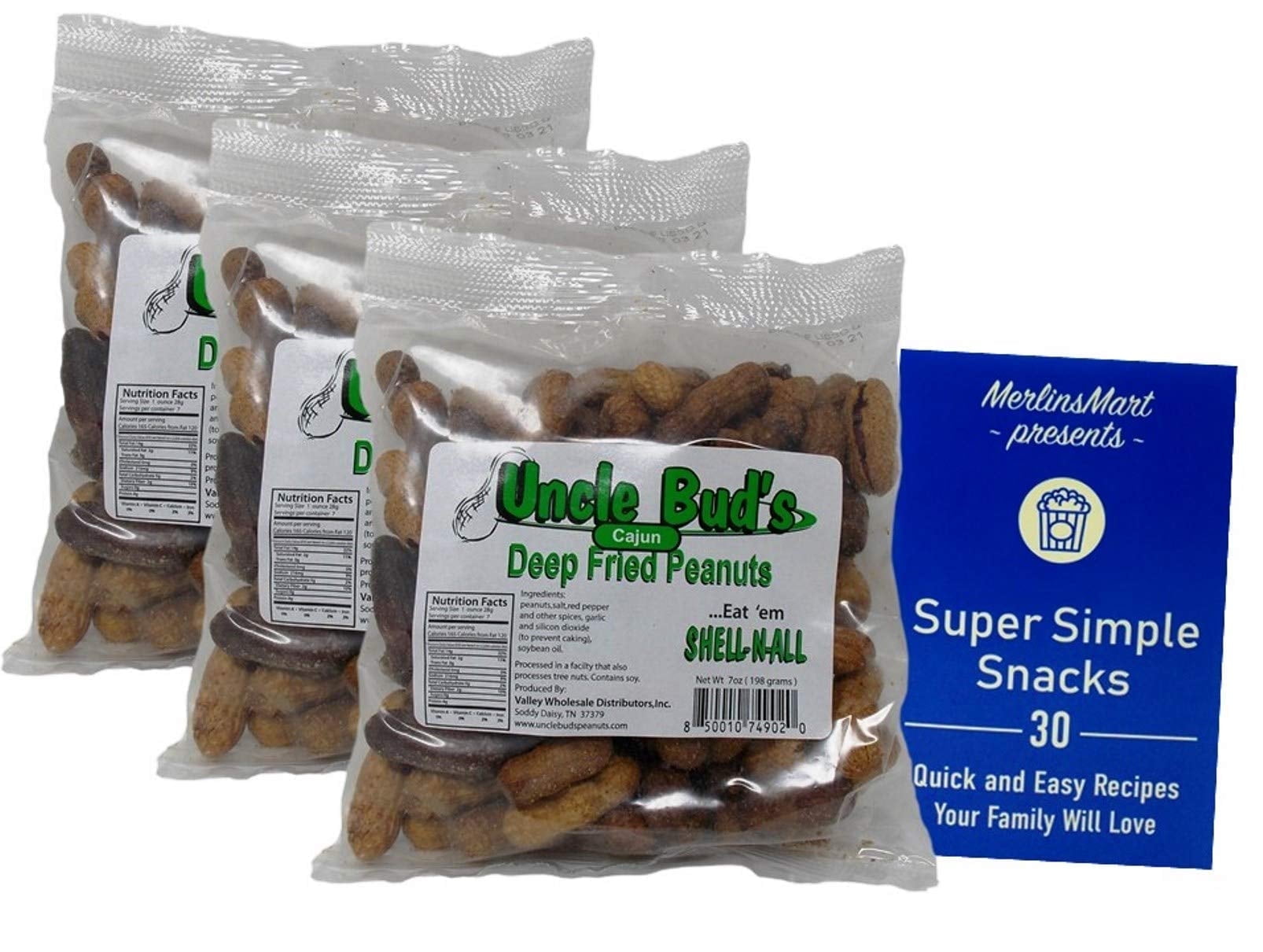 Uncle Bud's Deep Fried Peanuts - Cajun - 3 Count (7 Ounces) + MerlinsMart Zine - Walmart.com