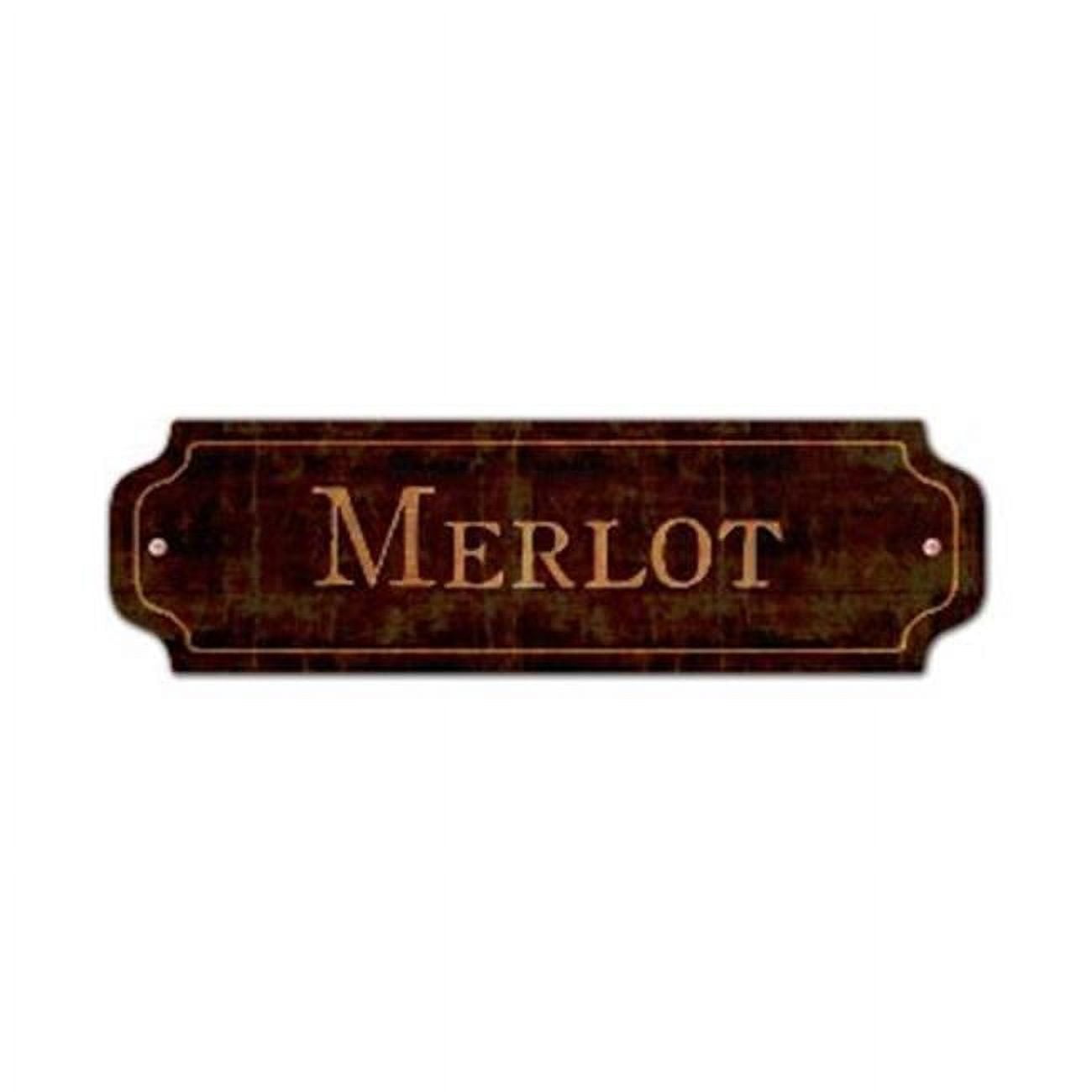 Merlot Bar and Alcohol Door Push Metal Sign - Red - 12 x 3 in ...