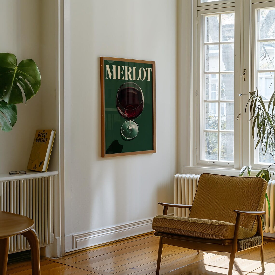 Merlot Wall Art - Red Wine Art Print - Retro Poster - Home Decor - Wine ...