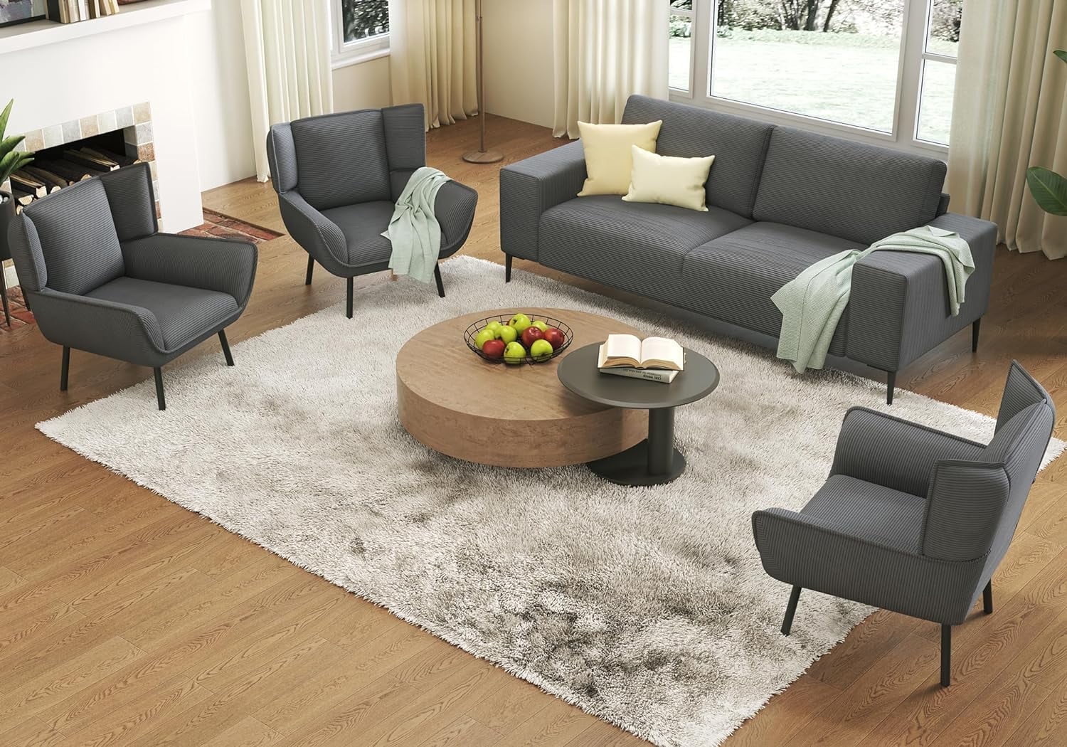 Merluxy 89 inch Sofa, Modern Couch with Extra Deep Seats, 3 Seater Sofa ...