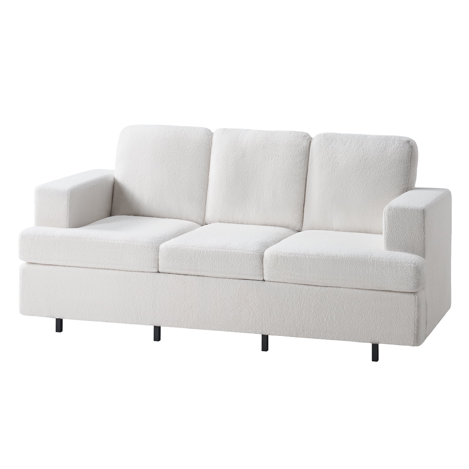Merluxy Adult 3 Seater Sofa for Living Room,Thick Armrest and Cushion ...