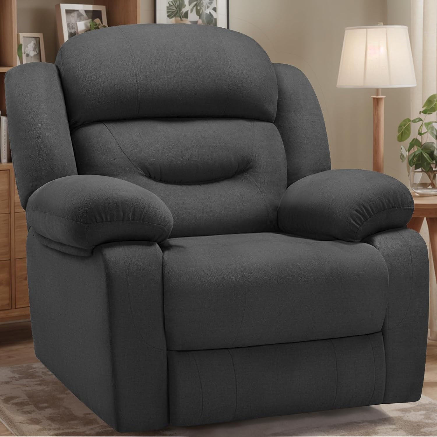 Merluxy Adult Recliner Chair with Overstuffed Armrest and Backrest ...
