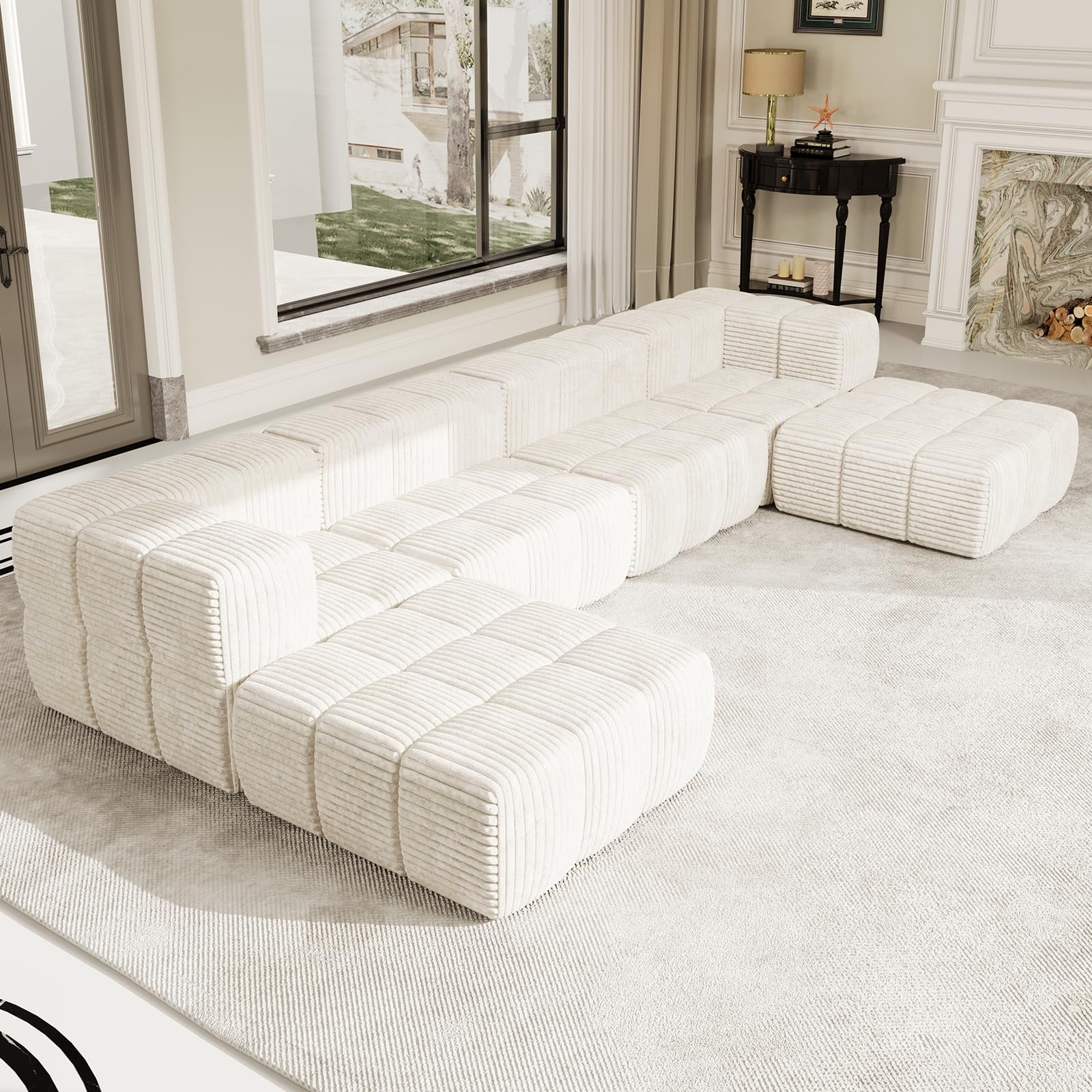 Merluxy Compression Modular Sectional Sofa,Oversized U Shaped Cloud Sofa Couch,6 Seat Modular ...