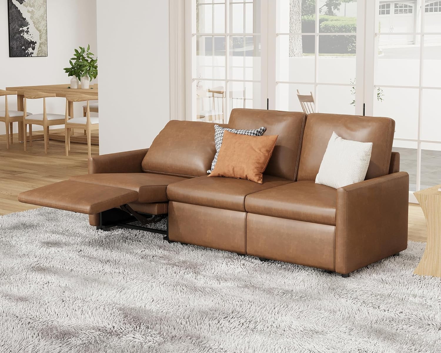 Merluxy Power Recliner, Reclining Sectional Sofa with Console, 3 Seater ...