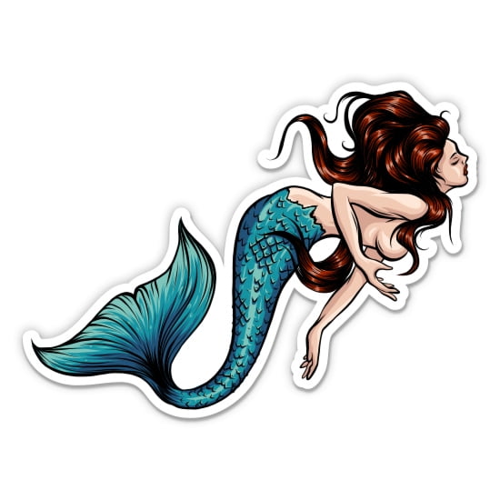Mermaid - 12" Vinyl Sticker Waterproof Decal - Walmart.com