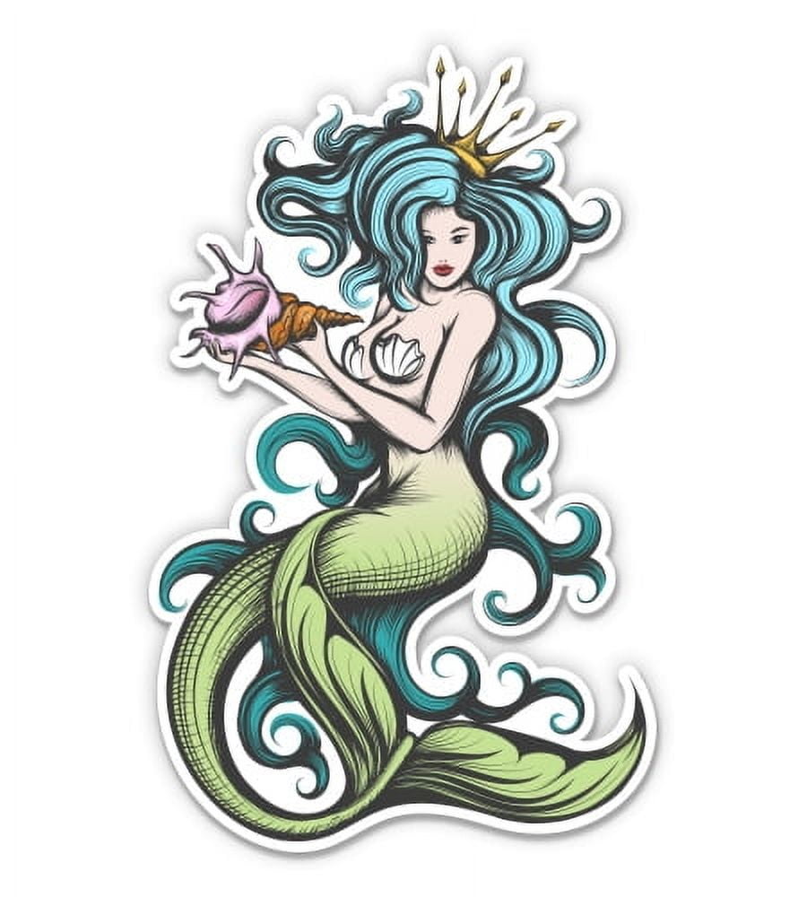 Mermaid - 12" Vinyl Sticker Waterproof Decal - Walmart.com