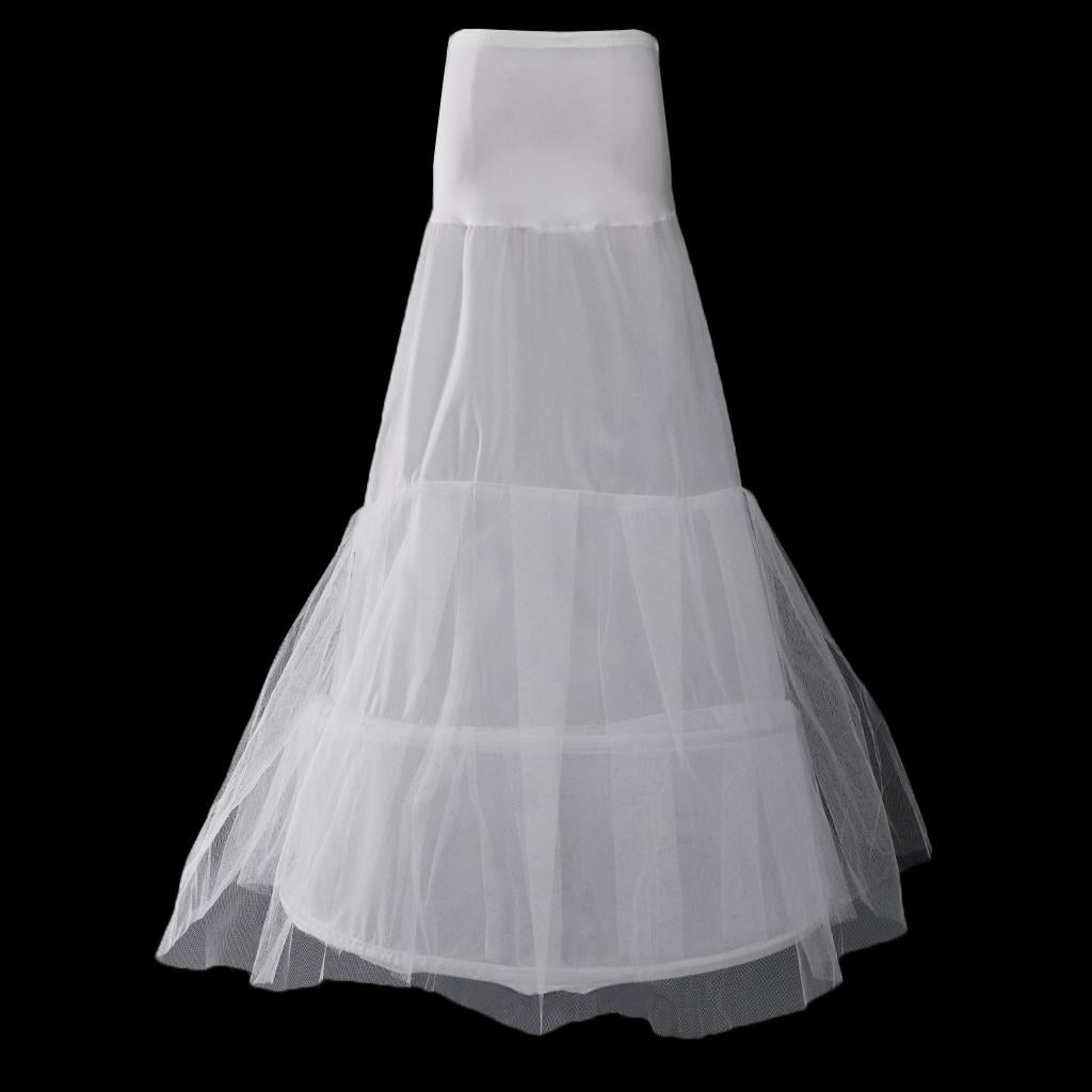 Mermaid 2 Hoops Fishtail Bridal Wedding Petticoat Underskirt Crinoline ...