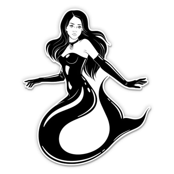 Mermaid - 12" Vinyl Sticker Waterproof Decal - Walmart.com