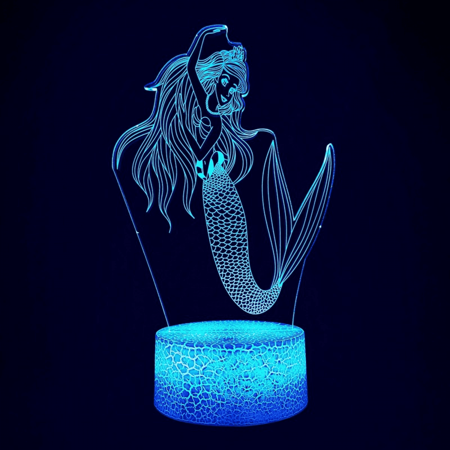 Mermaid 3D Illusion Lamp for Girl Mermaid Lamp Christmas Birthday Gift ...
