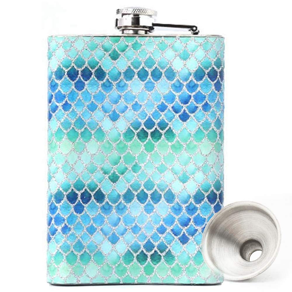 Mermaid 8oz hip stainless steel flask whith flasks for liquor for women ...