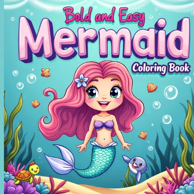 Mermaid Activity Book for Kids Ages 3+: Bold and Easy Coloring Book ...