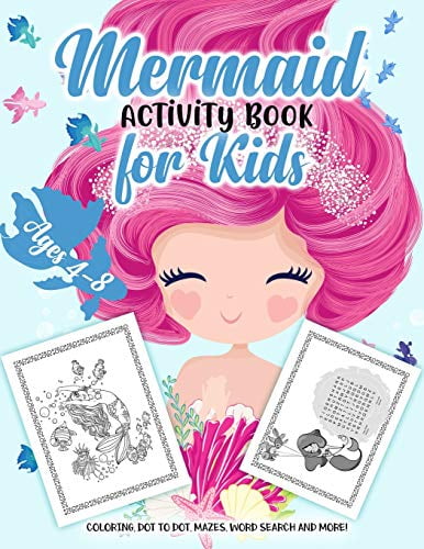 Pre-Owned Mermaid Activity Book for Kids Ages 4-8: A Fun Kid Workbook ...