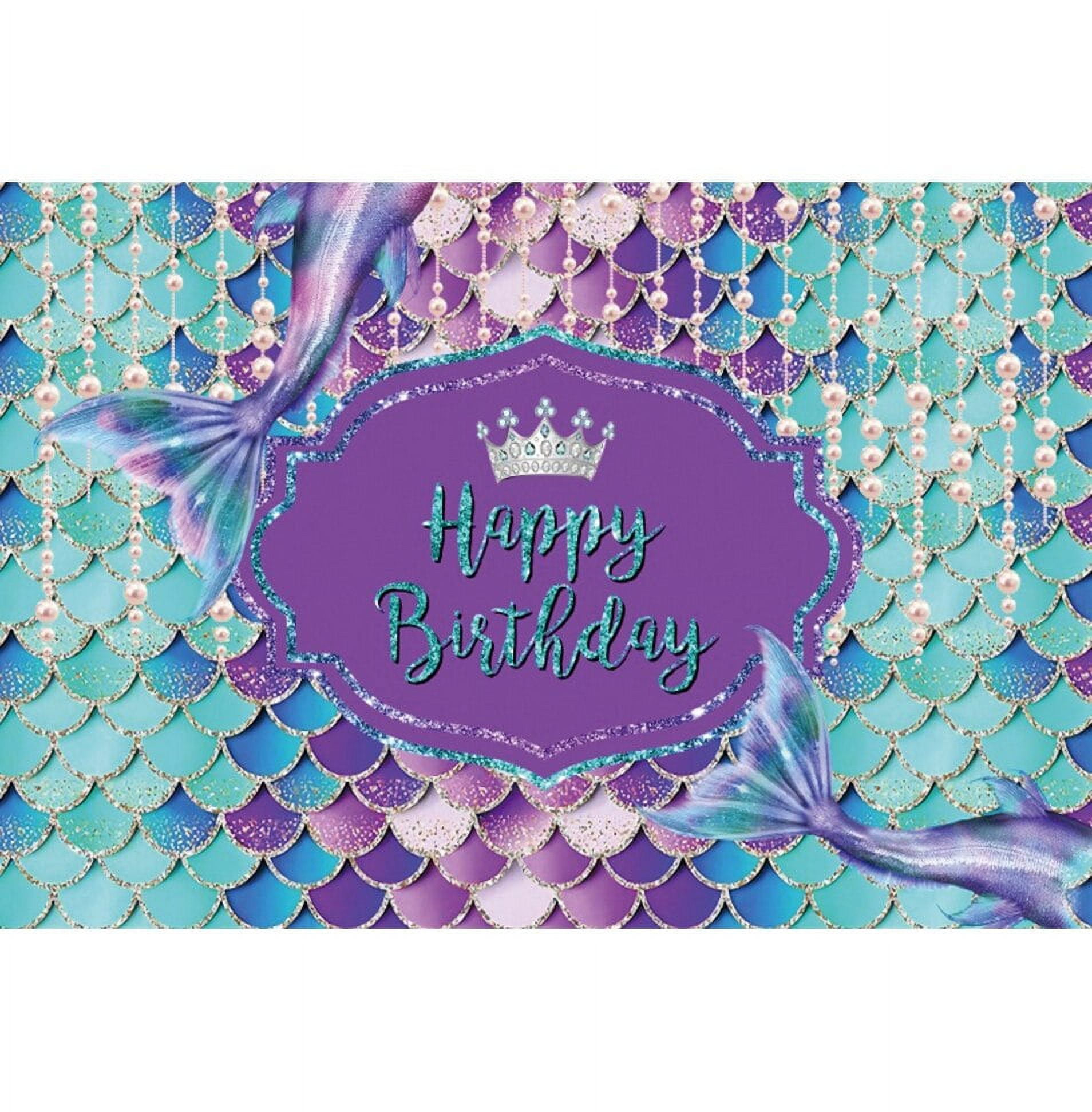 Mermaid Backdrop for Girls Seabed Scales Shell Tail ss Baby Shower ...