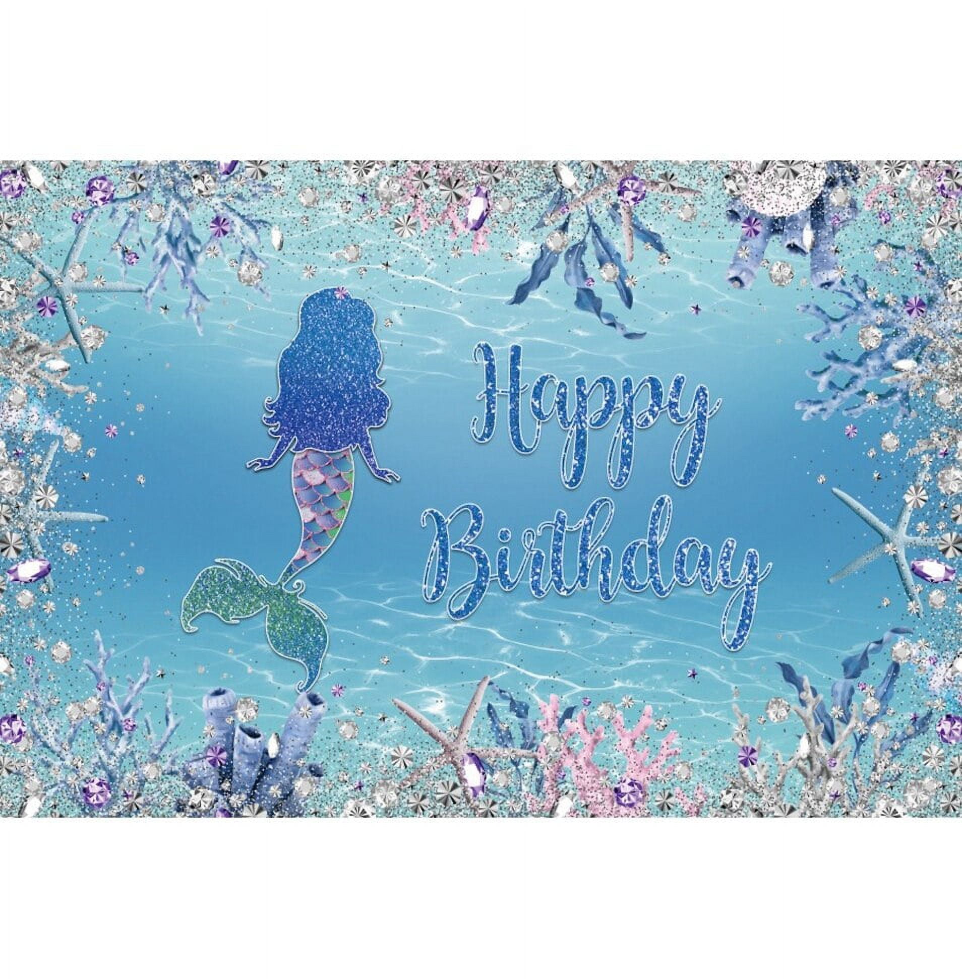 Mermaid Backdrop for Girls Seabed Scales Shell Tail ss Baby Shower ...