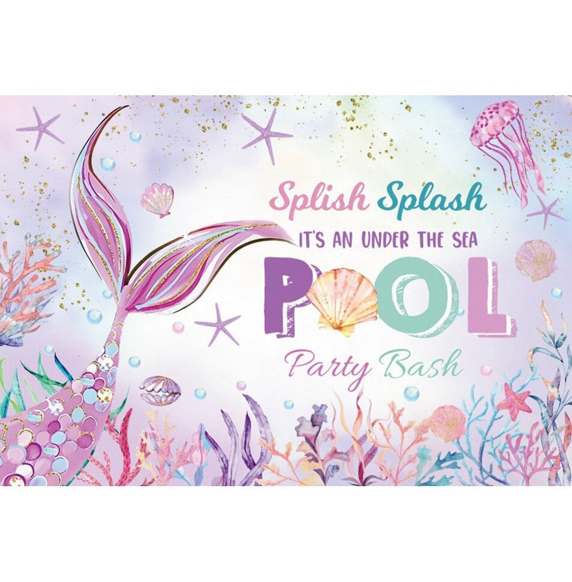 Mermaid Backdrop for Girls Seabed Scales Shell Tail ss Baby Shower ...