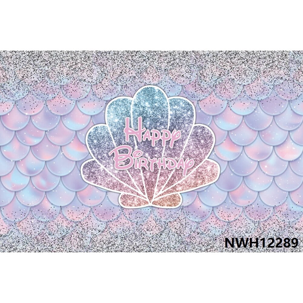 Mermaid Backdrop for Girls Seabed Scales Shell Tail ss Baby Shower Birthday Party Photography ...