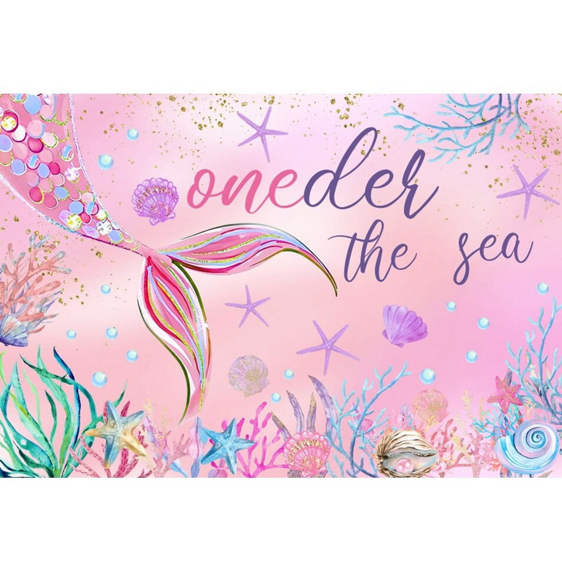 Mermaid Backdrop for Girls Seabed Scales Shell Tail ss Baby Shower ...