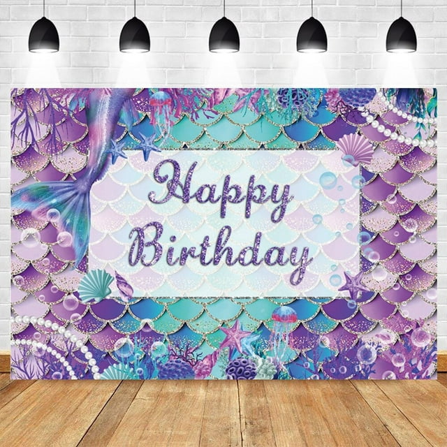 Mermaid Backdrops Photography Baby Birthday Party Photocall Seabed ...