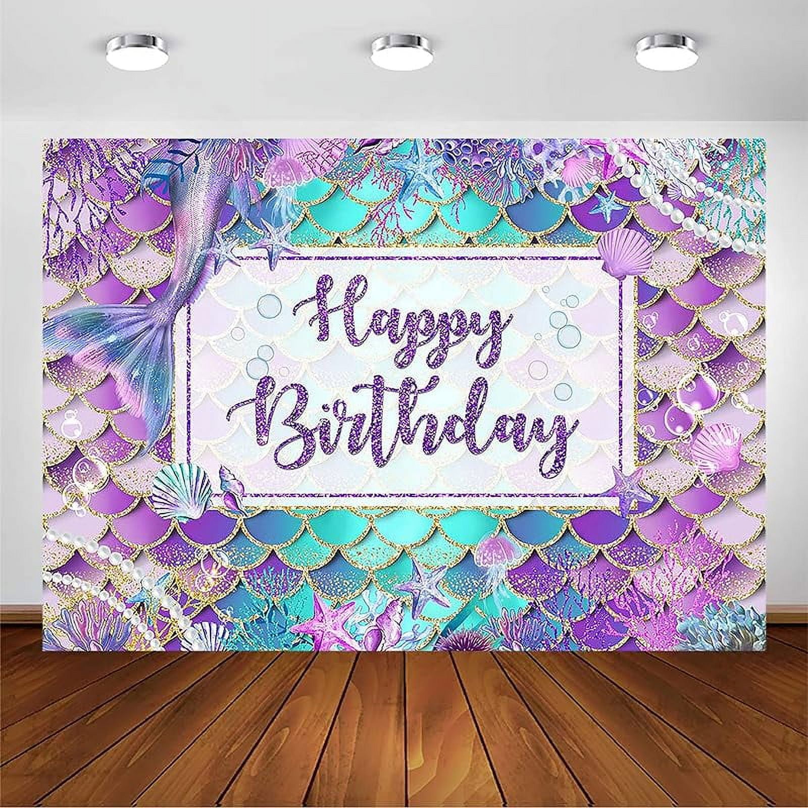 Mermaid Birthday Backdrop for Girl Under The Sea Bday Party Photography ...
