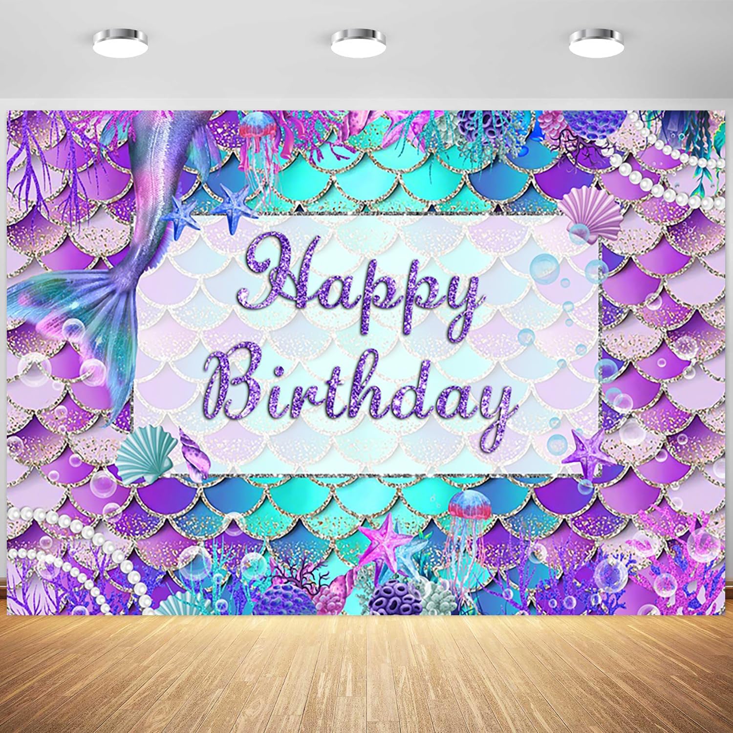Mermaid Birthday Backdrop Under The Sea Birthday Party Photography ...