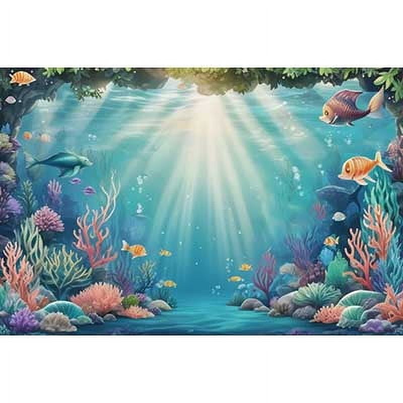 Mermaid Birthday Backdrop for Photography Baby Seabed Underwater Photoz ...