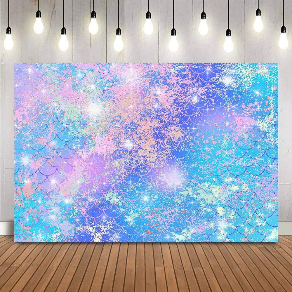 Mermaid Birthday Background Shining Sparkling Glitter Fish Scales ...