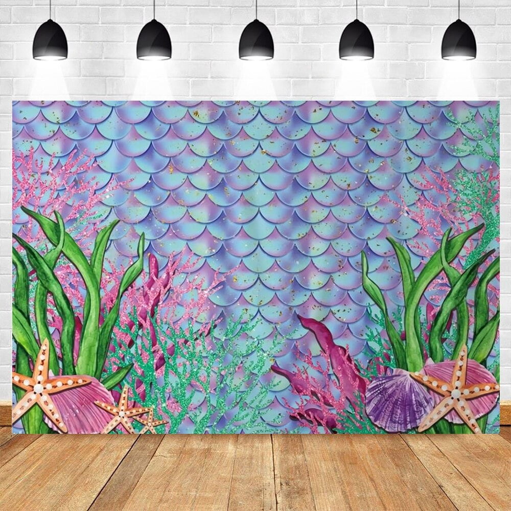 Mermaid Birthday Background Under The Sea Newborn ss Backdrop for ...