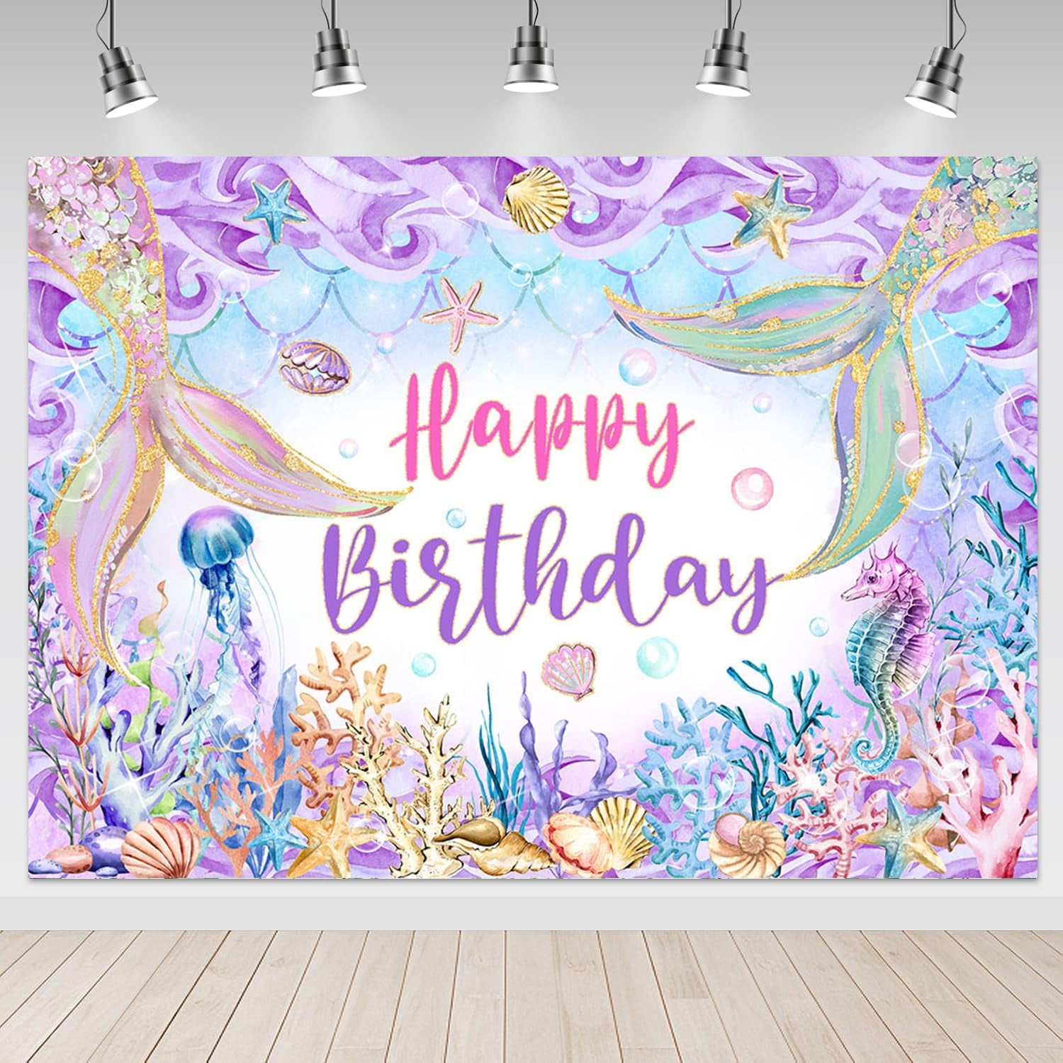 Mermaid Birthday Beautiful Backdrop Under The Sea Theme Decorations for ...