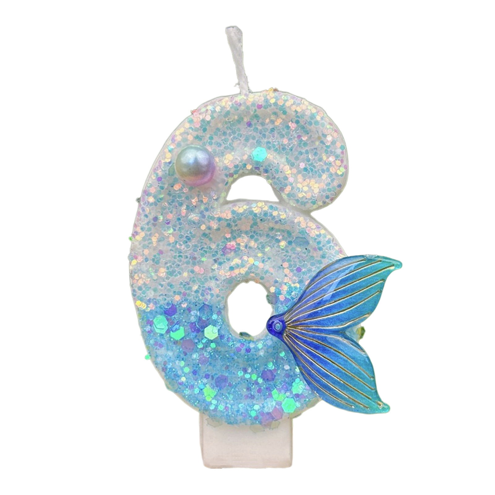 Mermaid Birthday Candles, Blue Number Candles Mermaid Birthday ...