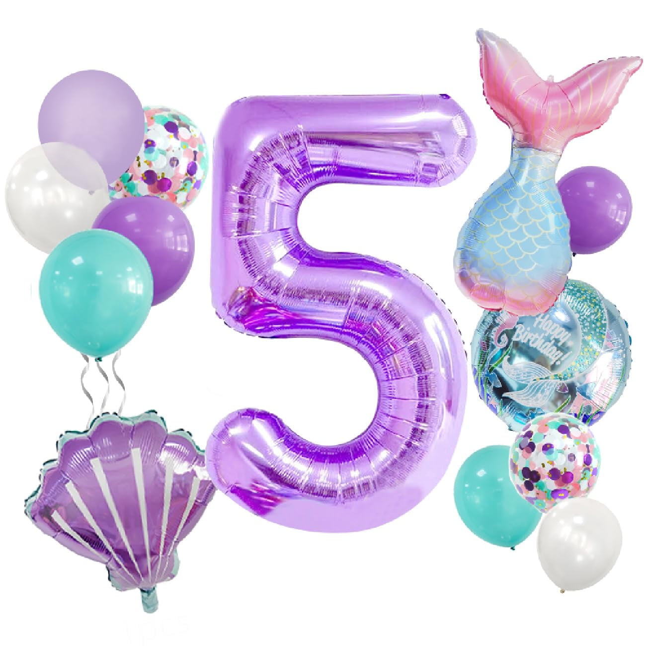 Mermaid Birthday Decorations, 13 RRF12 Pcs Mermaid Balloons Decorations ...
