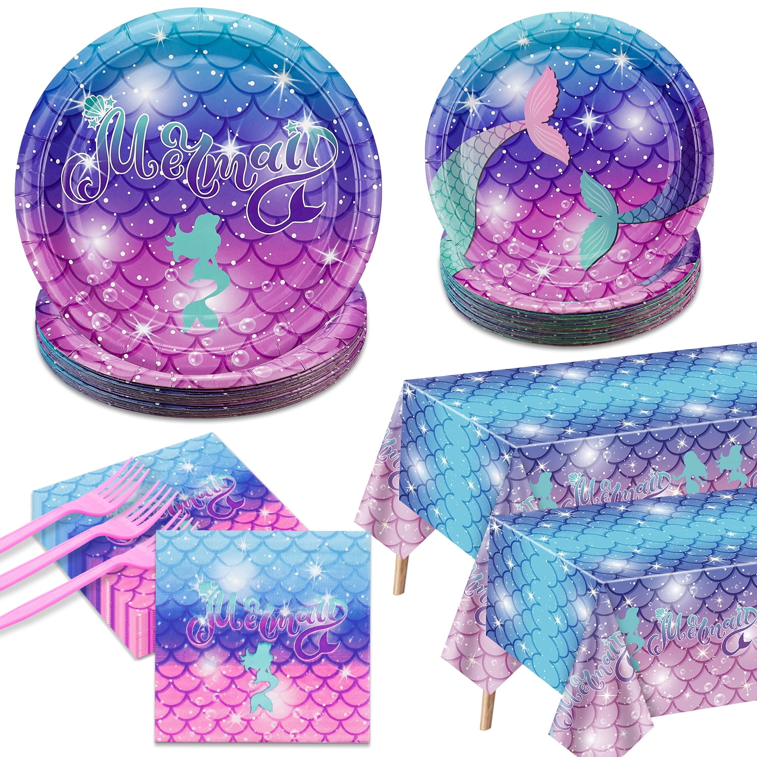 Mermaid Birthday Decorations - 162Pcs Mermaid Party Supplies Including ...