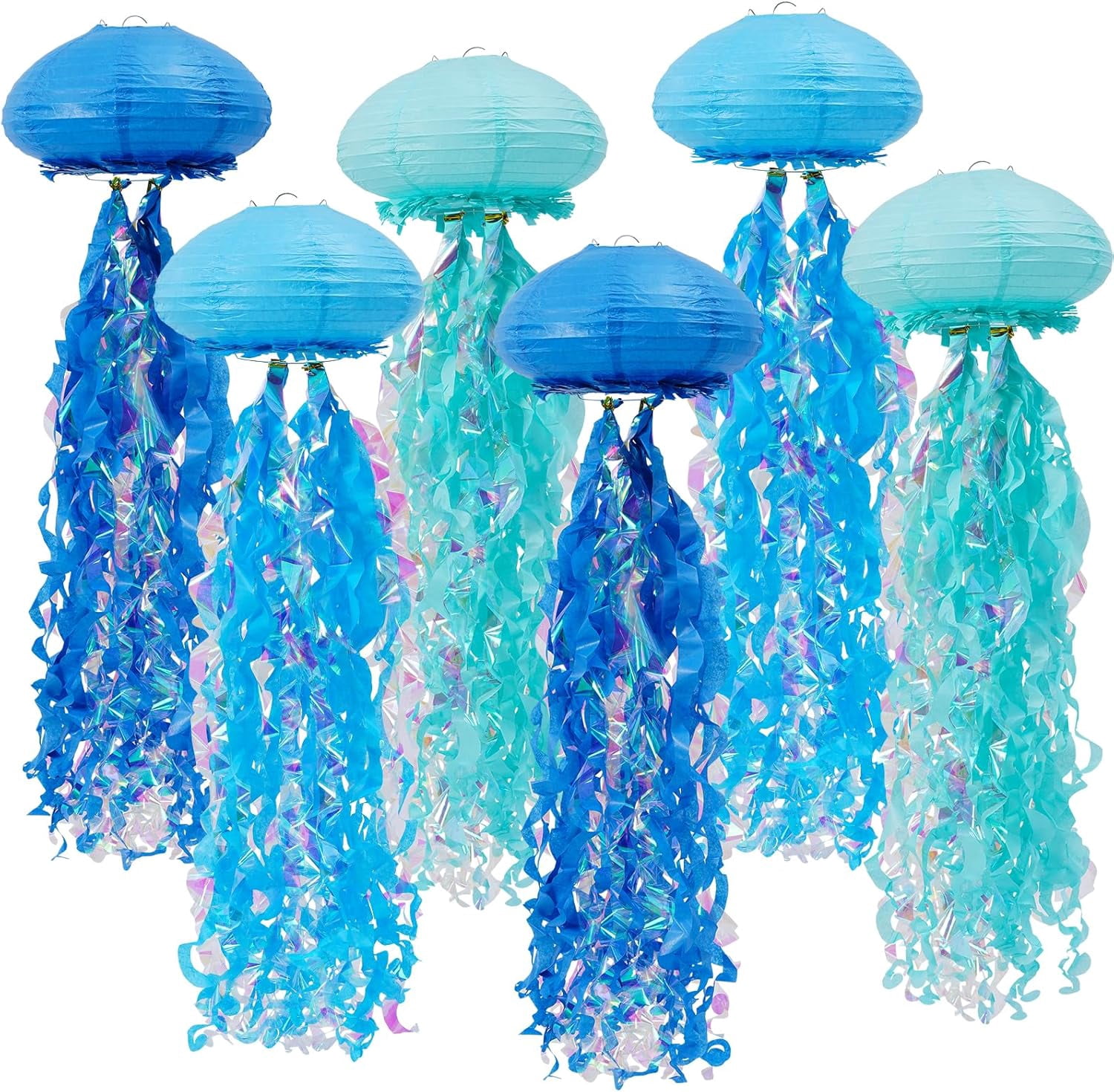 Mermaid Birthday Decorations, Jellyfish Paper Lanterns for Ocean ...