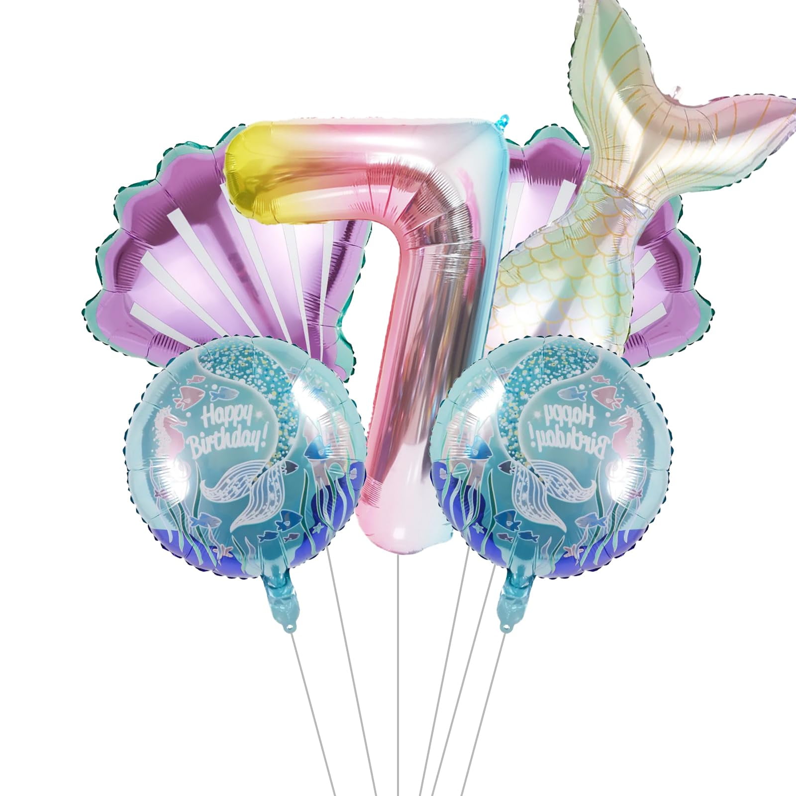 Mermaid Birthday Party Decorations Kit - Sea Balloon, Number Foil ...