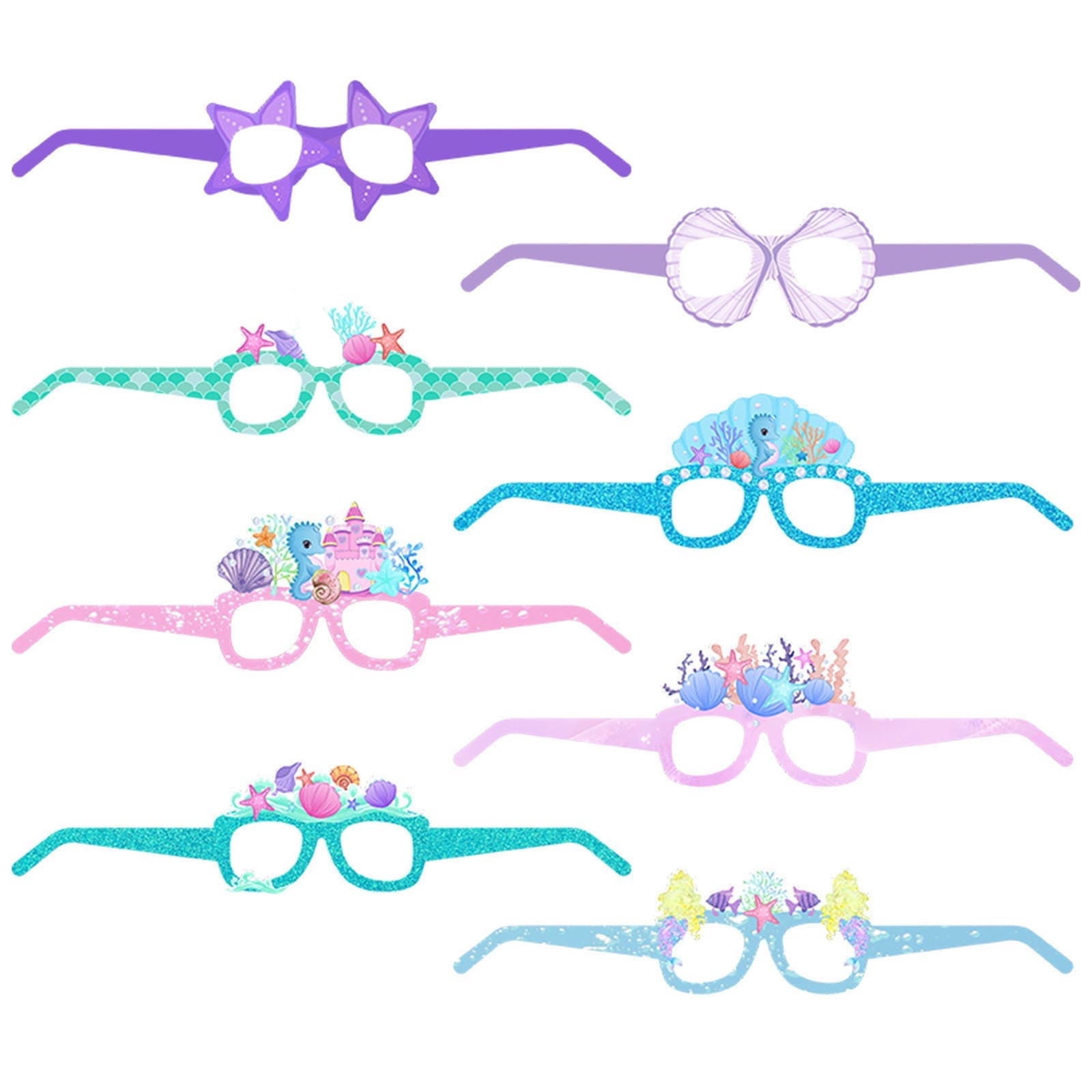 Mermaid Birthday Party Paper Glasses, Summer Underwater World Themed ...