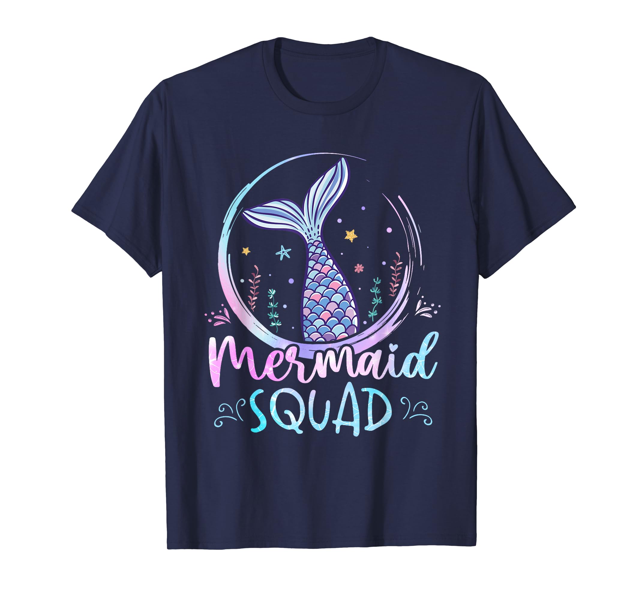 Mermaid Birthday Squad Party Girls Women Mermaid T-Shirt Funny Cute ...