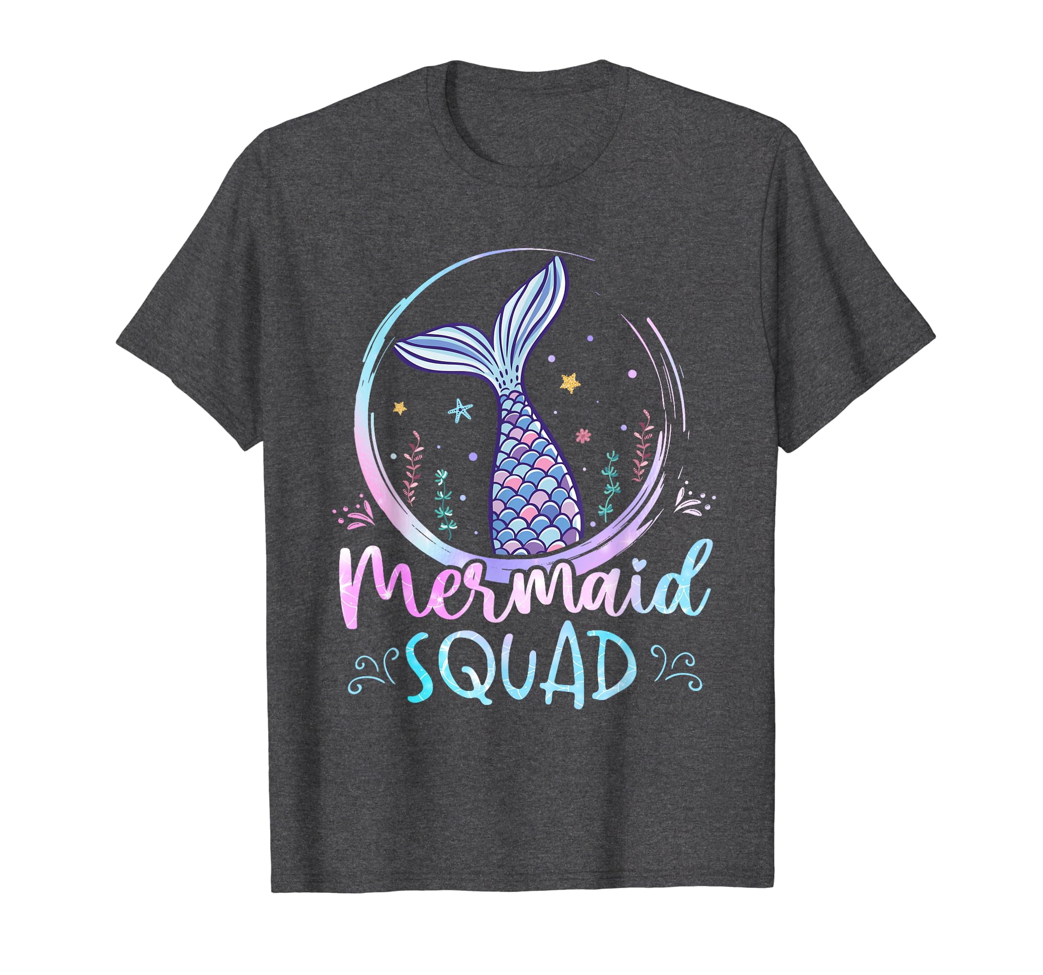 Mermaid Birthday Squad Party Girls Women Mermaid T-Shirt Funny Cute ...
